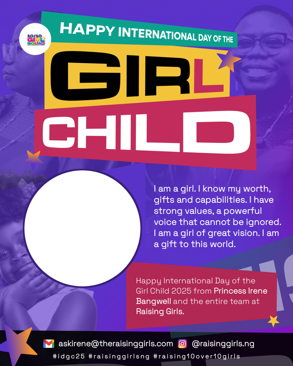 Create your personalized DP for International Day of the Girl Child - GetDP